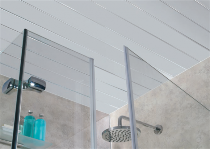 Pure white high glossy middle groove ceiling pvc panels with silver