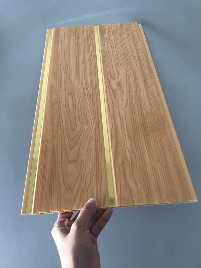 250 × 7 MM × 5.95M PVC Wood Panels Middle Groove Shape Easy Installation