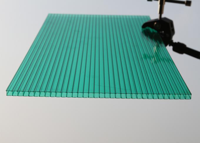 Soundproof Polycarbonate Patio Roof Panels , Green Plastic Roofing Sheets