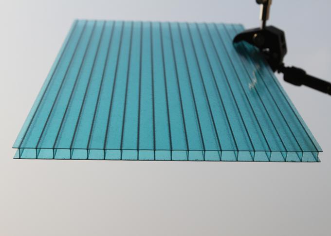 Lake Blue Polycarbonate Sheet , Embossed Hollow Polycarbonate Roof Panel