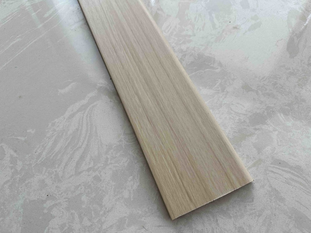 Anti Scratch Flexible Wooden Color PVC Skirting Line For Low ...
