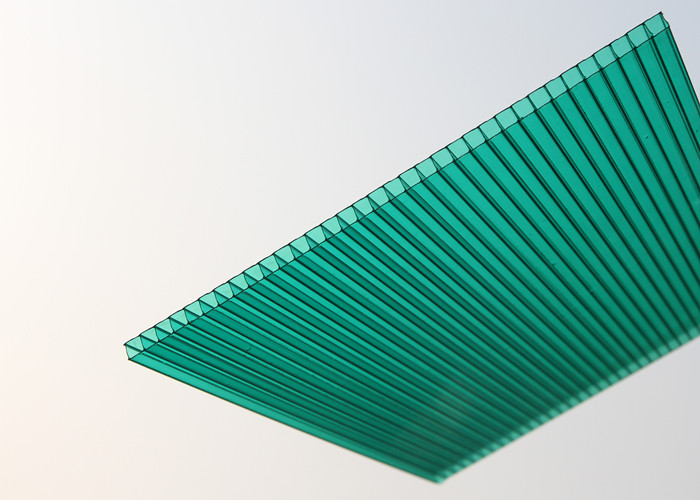 Soundproof Polycarbonate Patio Roof Panels , Green Plastic Roofing Sheets